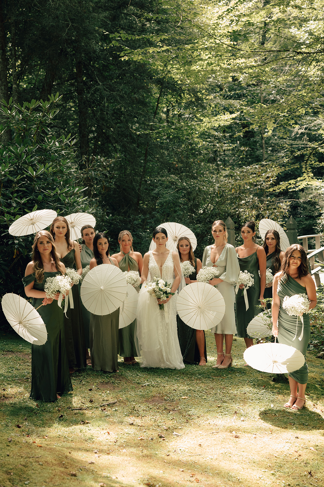 White and Green Wedding with Enchanted Forest Earthy Style