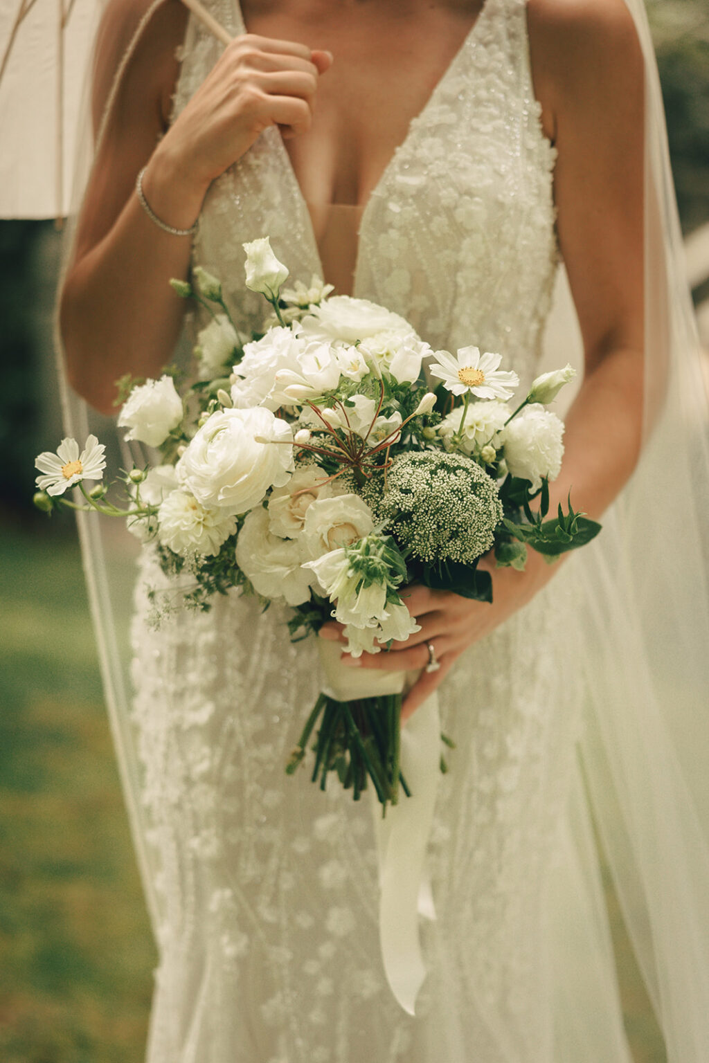 White and Green Wedding with Enchanted Forest Earthy Style